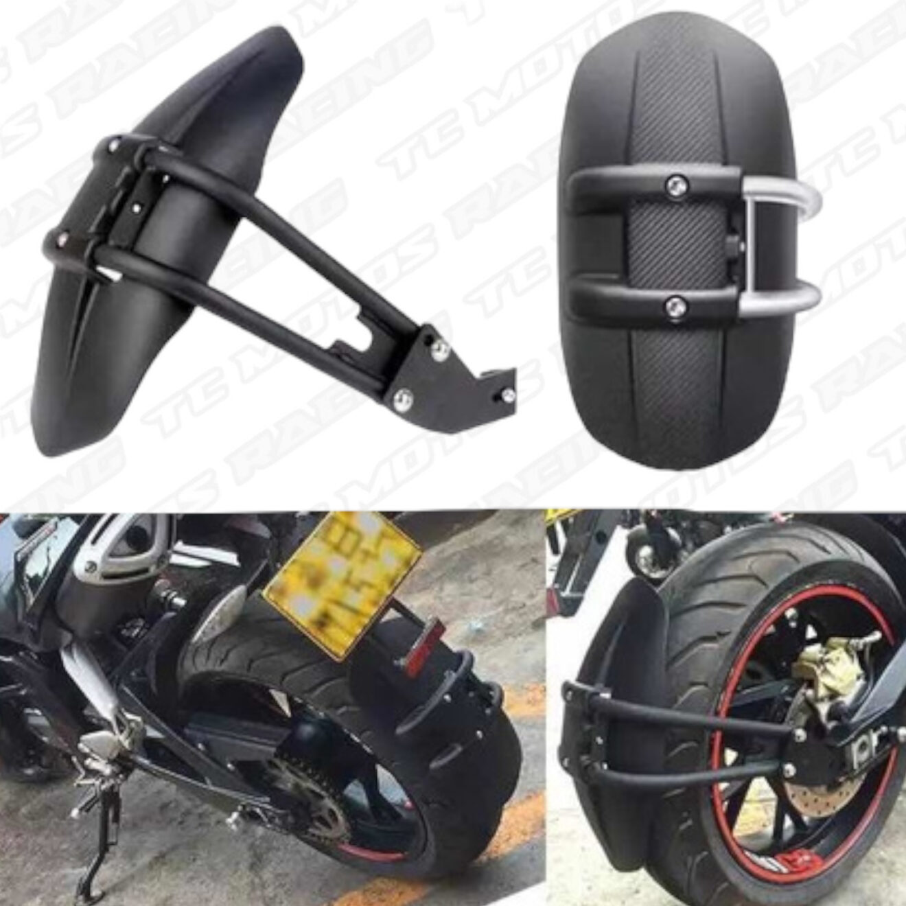 GUARDABARRO TRASERO MONOBRAZO DESARMABLE UNIVERSAL - TC MOTOS RACING