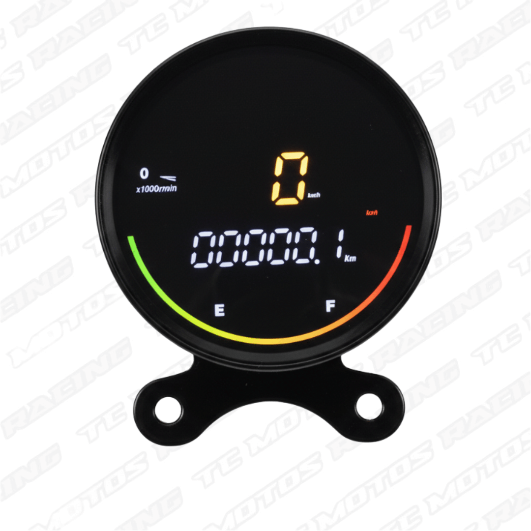 VELOCIMETRO DIGITAL UNIVERSAL REDONDO GRANDE CAFE RACER - TC MOTOS RACING